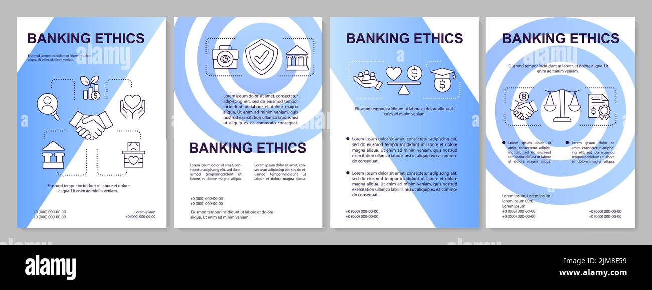 Ethical practices in banks blue gradient brochure template Stock Vector ...