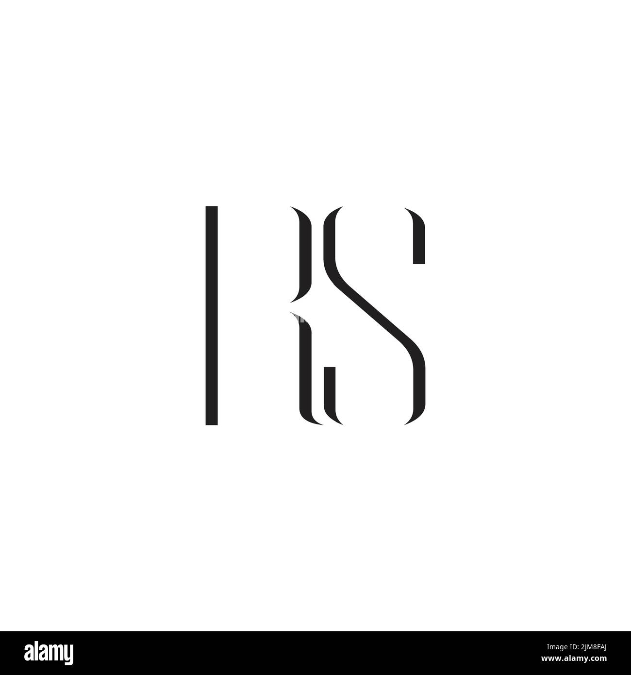 letter rs simple thin line geometric logo vector Stock Vector Image ...