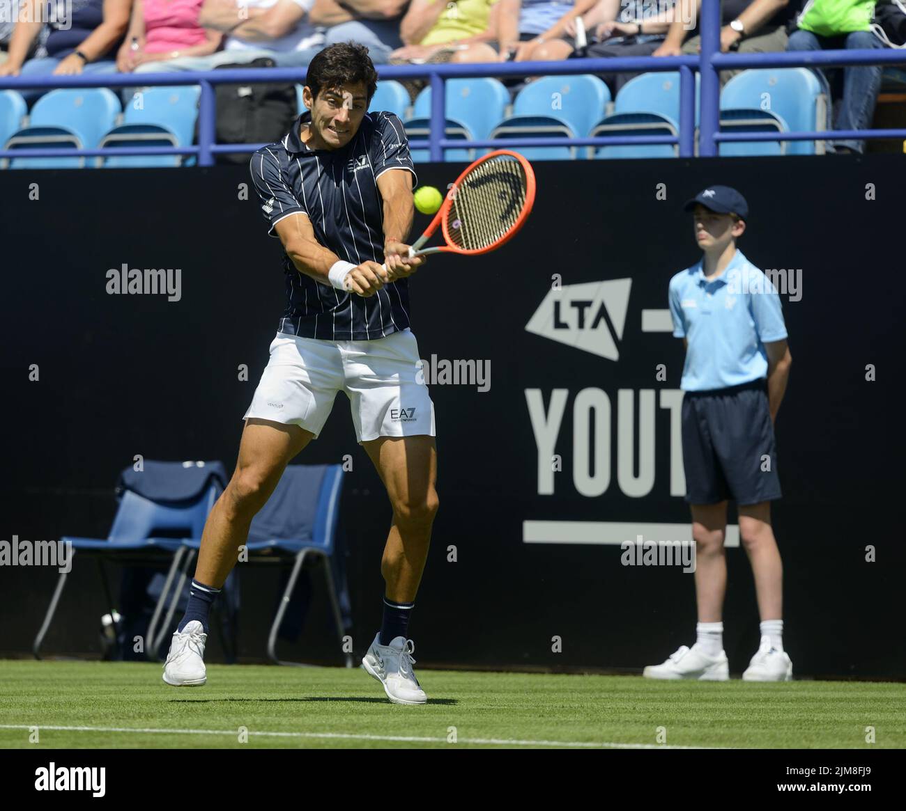 Cristian Garin (Chile) playing at the Rothesay International ...
