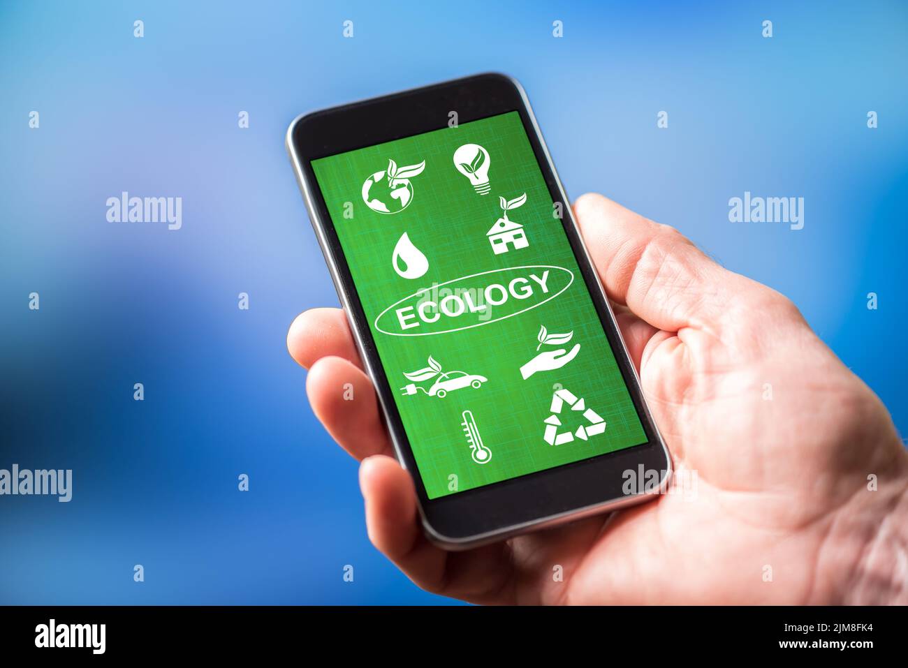 Smartphone screen displaying an ecology concept Stock Photo - Alamy