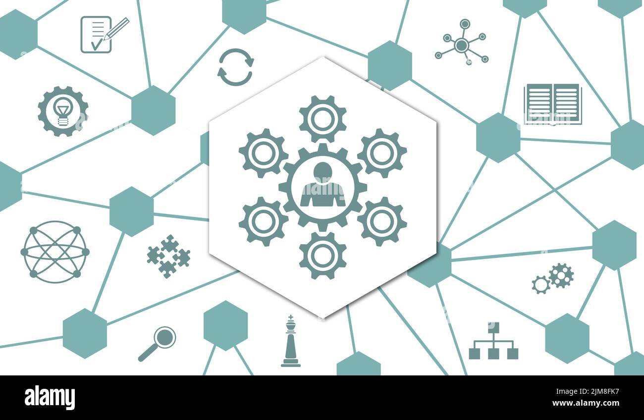 Concept of skills with connected icons Stock Photo - Alamy