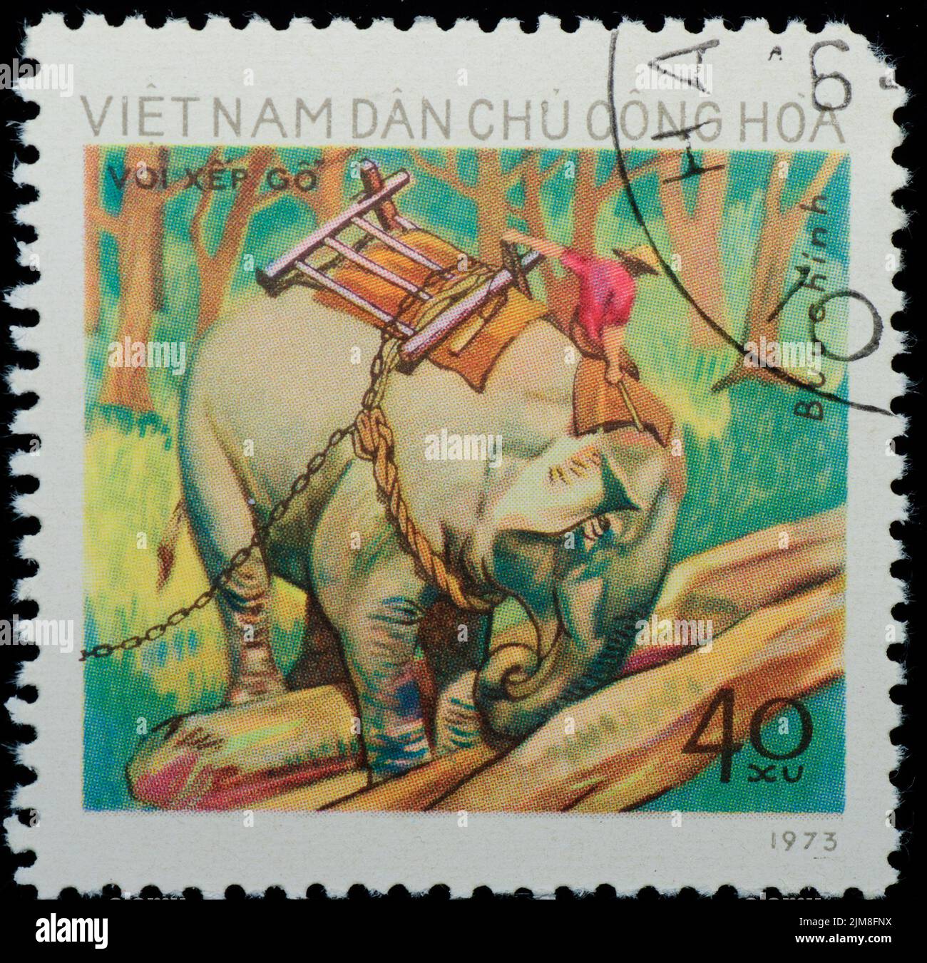 VIETNAM - CIRCA 1973: stamp - animal elephant Stock Photo - Alamy