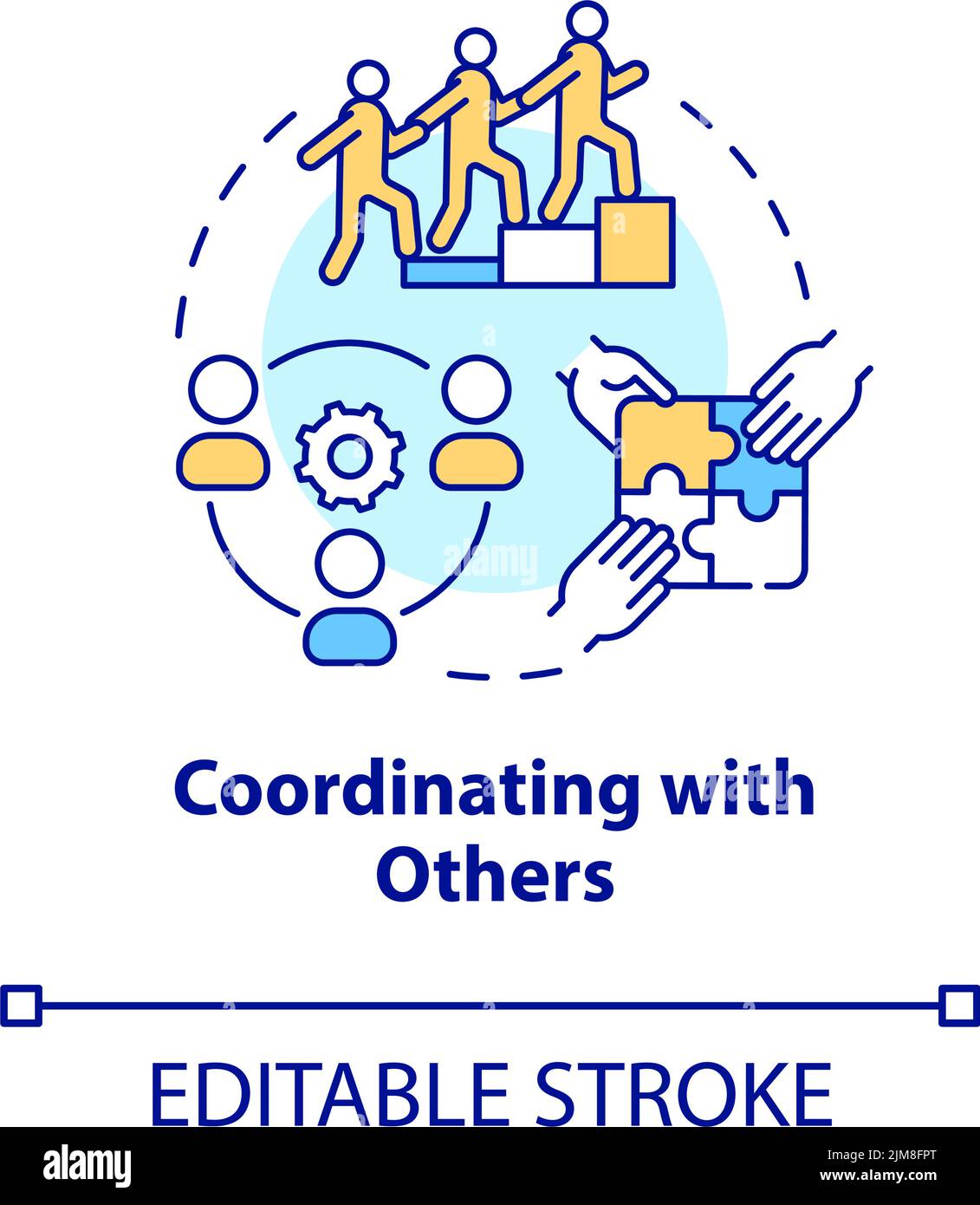 Coordinating with others concept icon Stock Vector Image & Art - Alamy