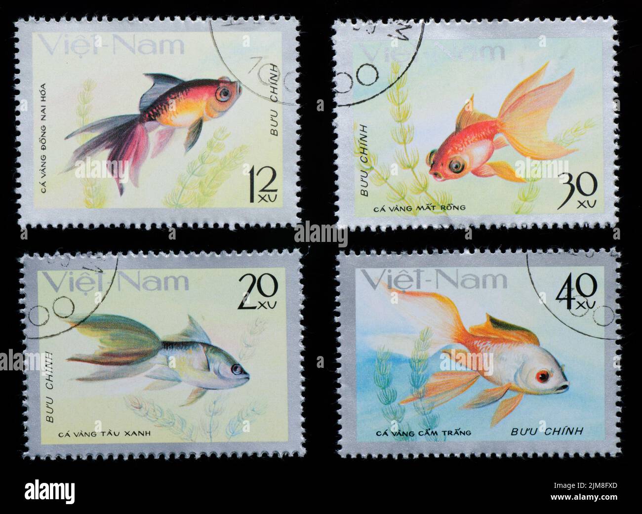 VIETNAM - CIRCA 1980: stamp animal goldfish Stock Photo - Alamy