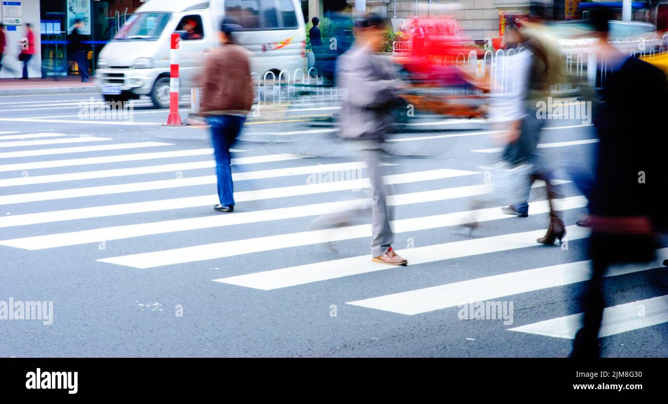 People on zebra crossing street Stock Photo - Alamy