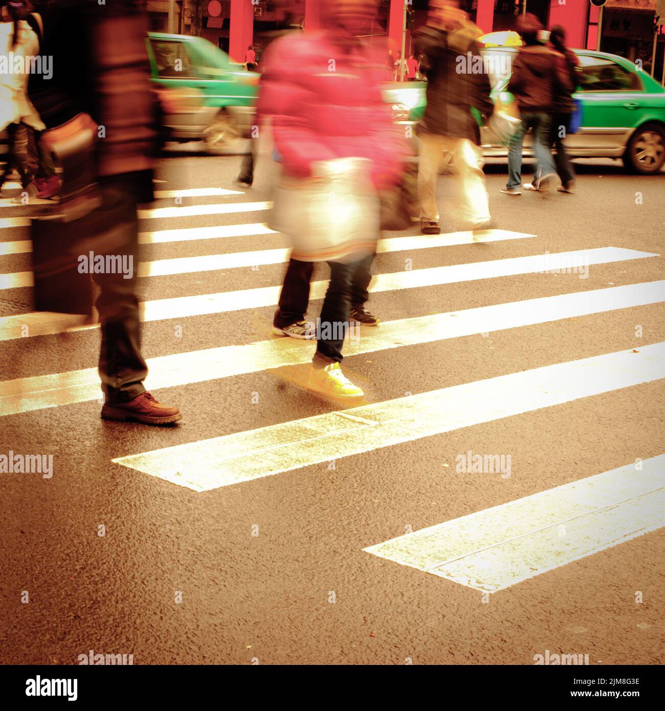 People on zebra crossing Stock Photo - Alamy