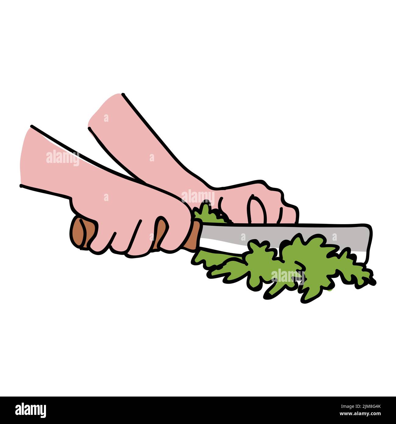 Cutting leaves for cooking clip art Stock Vector Image & Art - Alamy