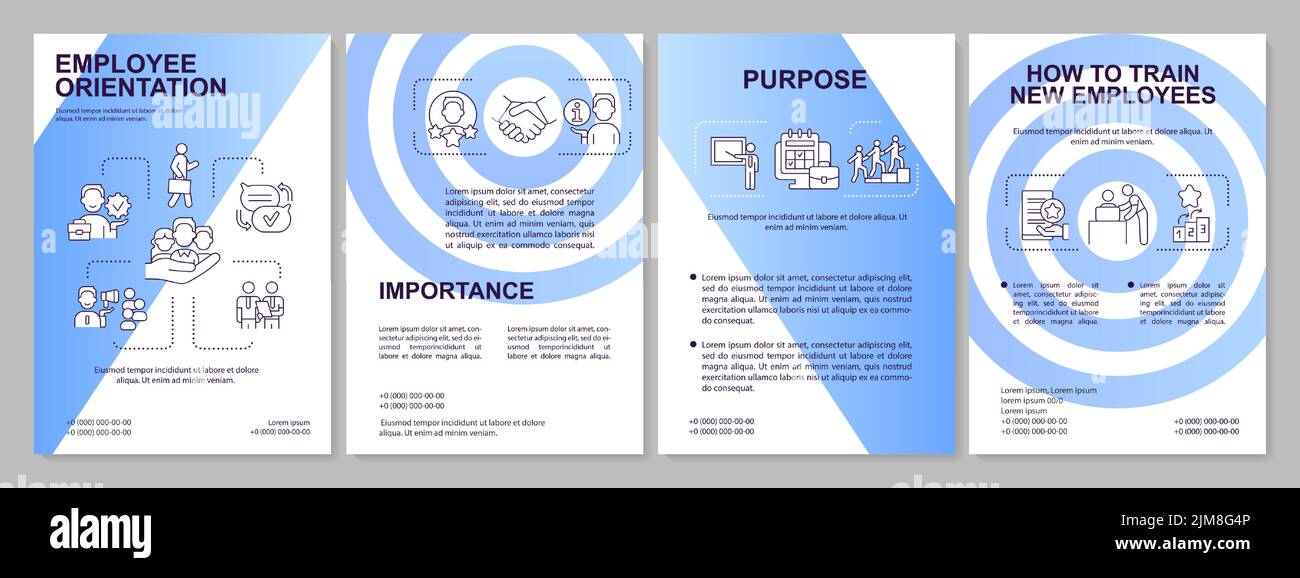 Employee orientation blue brochure template Stock Vector Image & Art ...