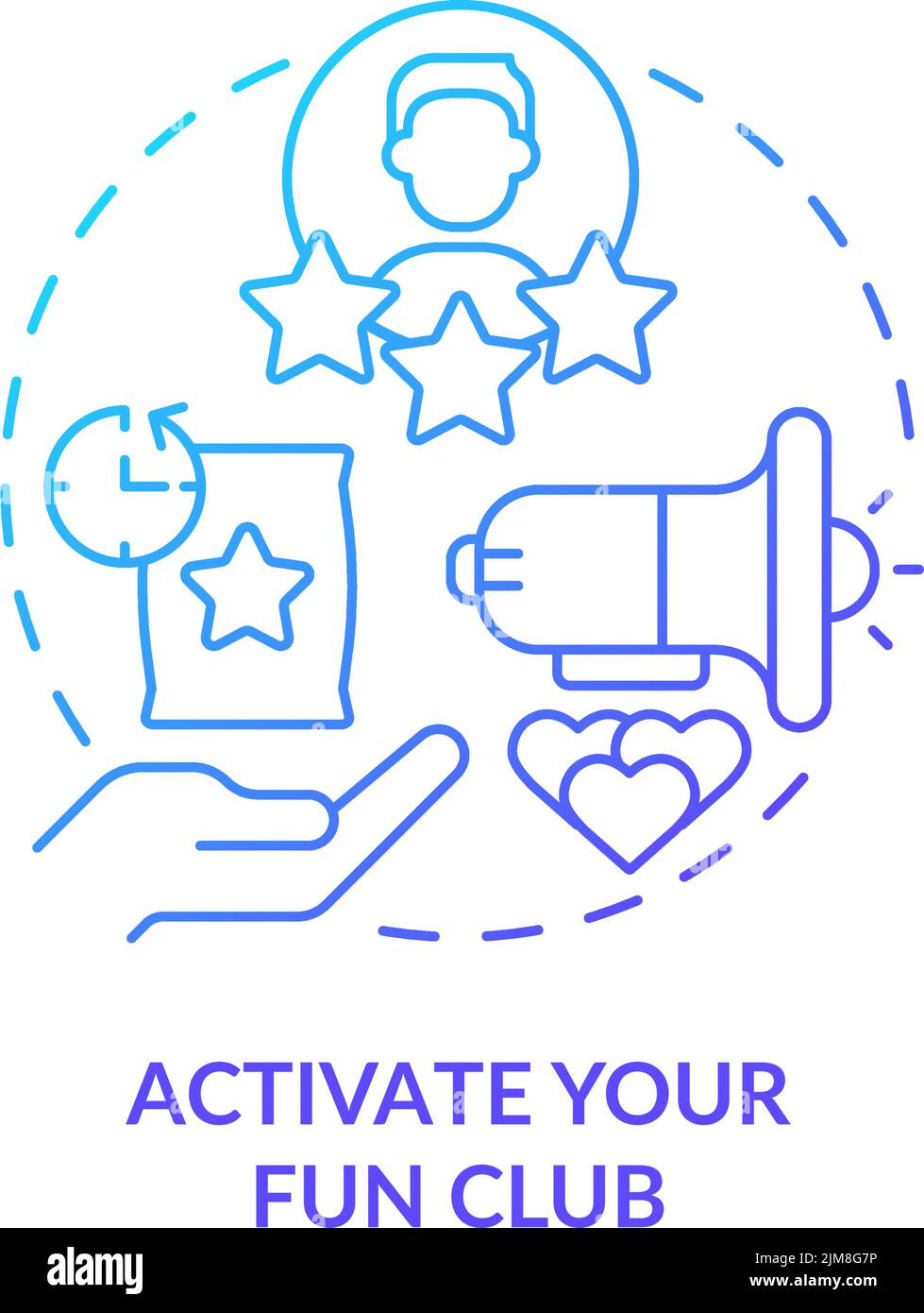 Activate your fun club blue gradient concept icon Stock Vector Image ...