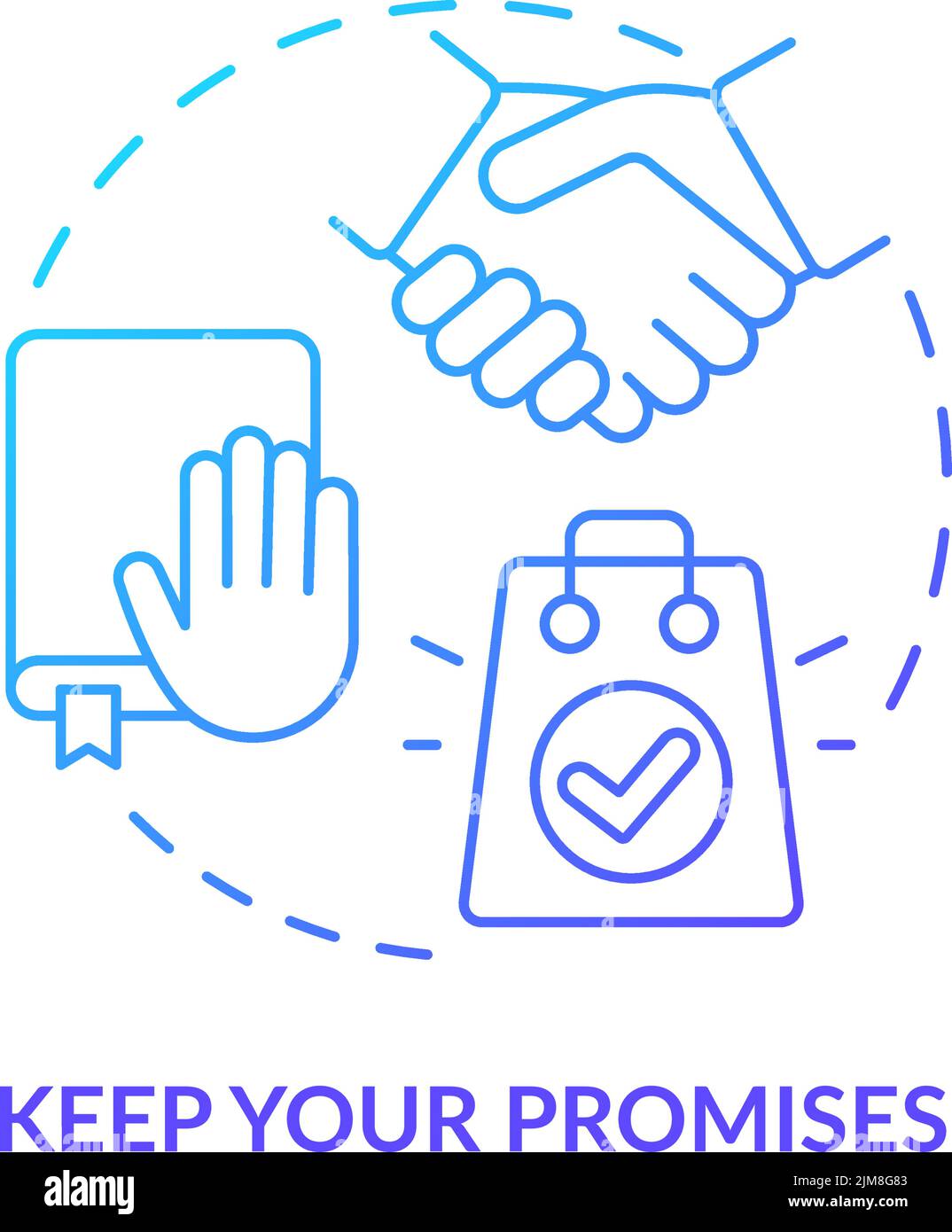 Keep your promises blue gradient concept icon Stock Vector Image & Art ...