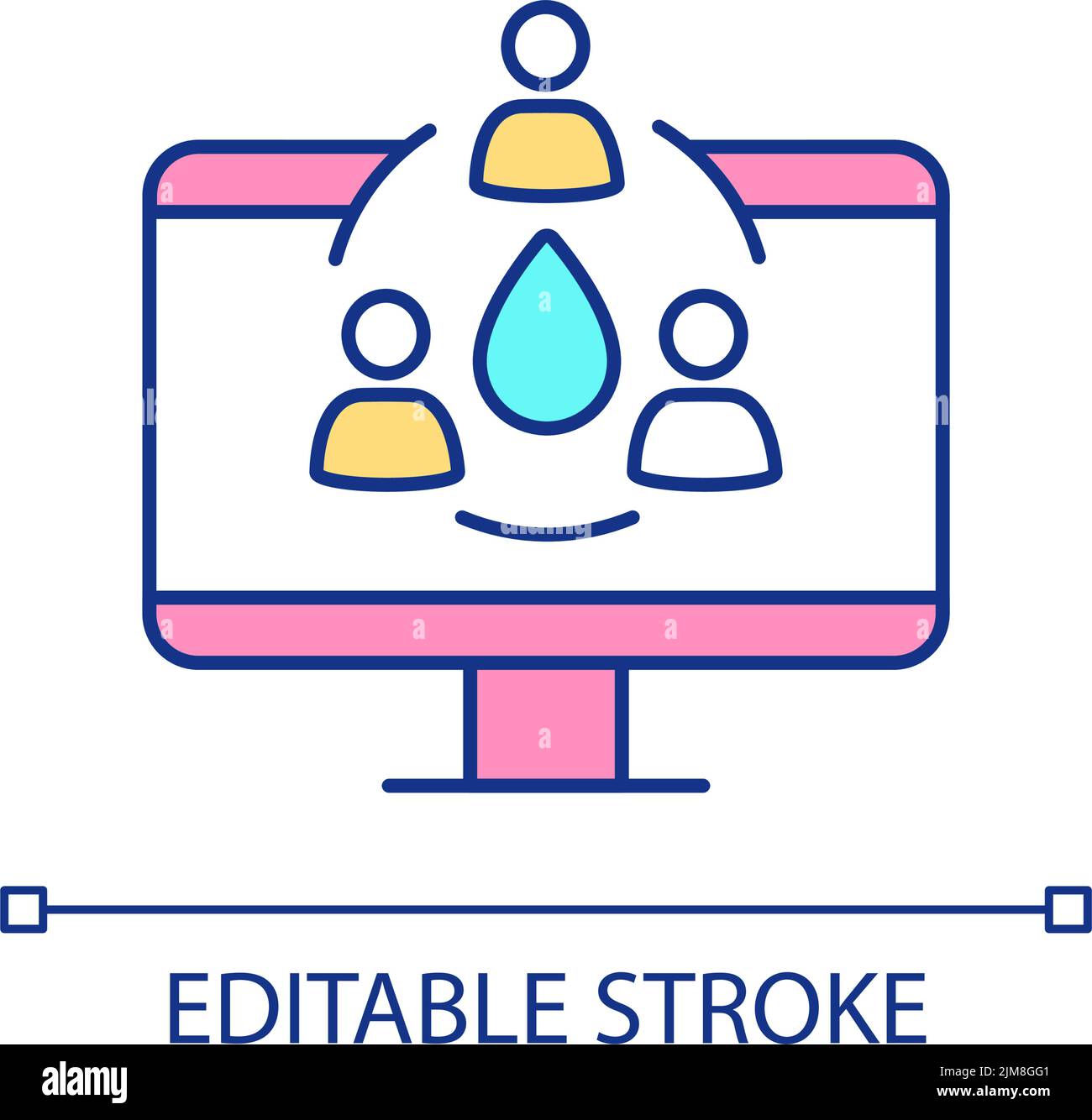 Fluid content in social media RGB color icon Stock Vector Image & Art ...