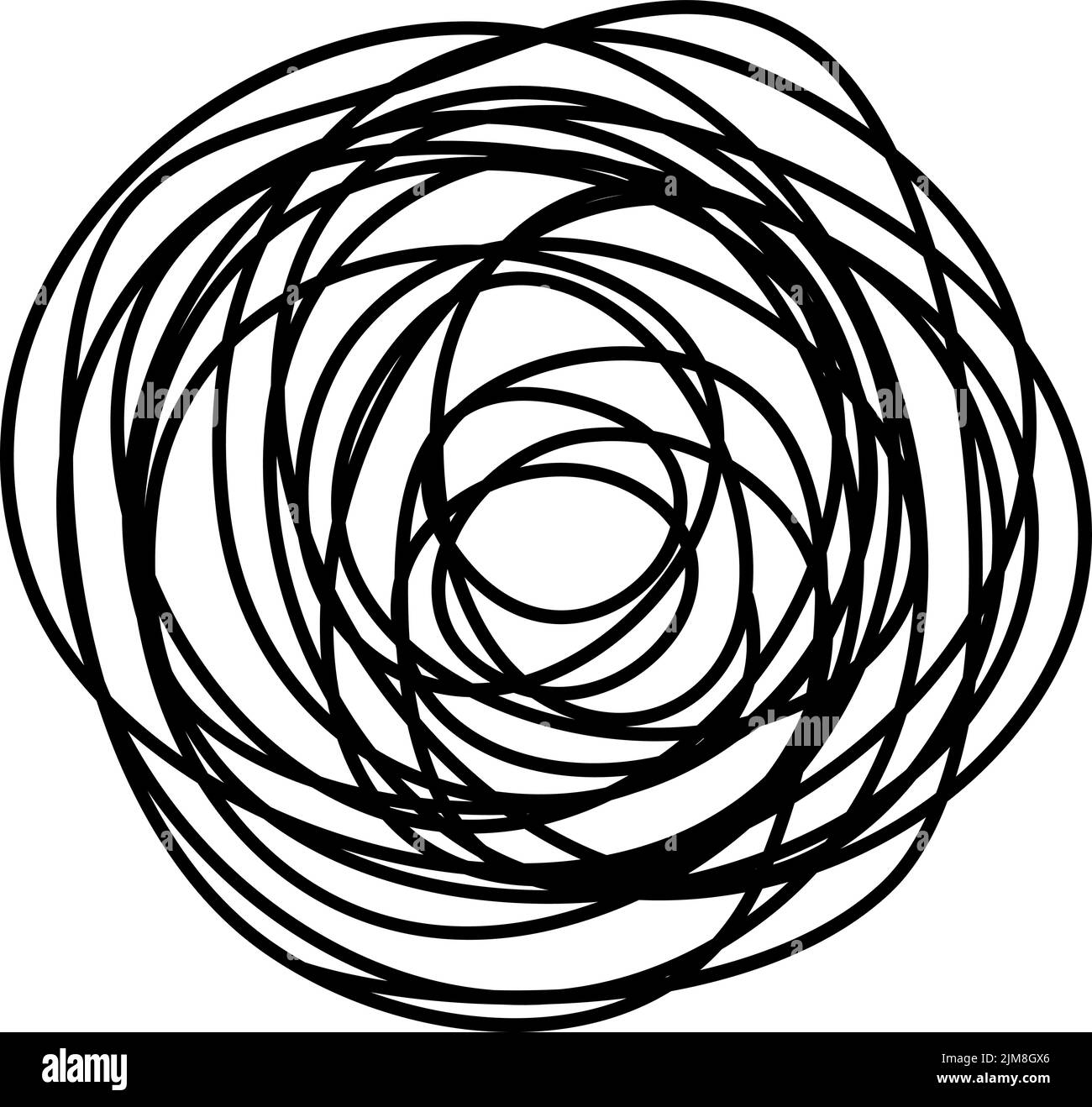 Tangled grungy round scribble isolated on white background Stock Vector ...