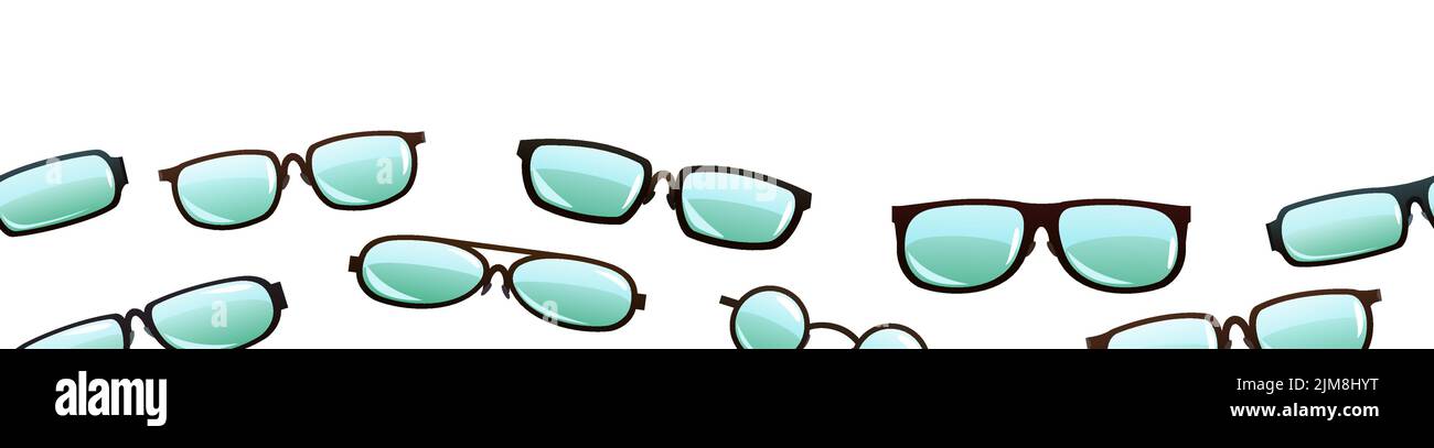 Set of eyeglasses. Optical instrument for better seeing. Horizontal ...