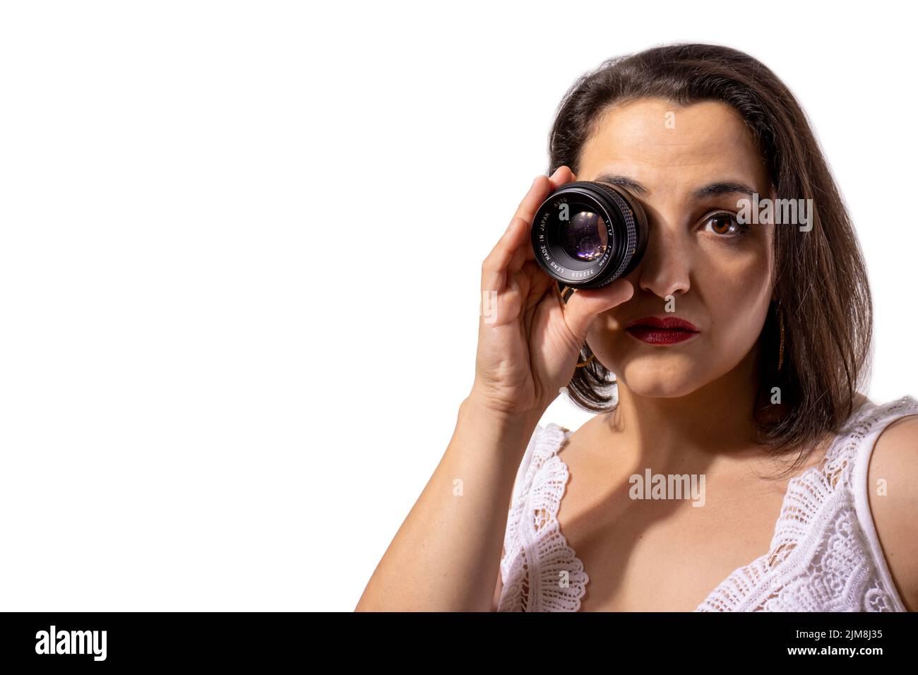 photographer posing as a model with his camera Stock Photo - Alamy