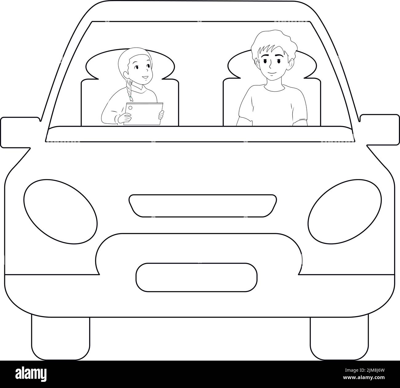 People travel by car. Black and white Stock Vector Image & Art - Alamy