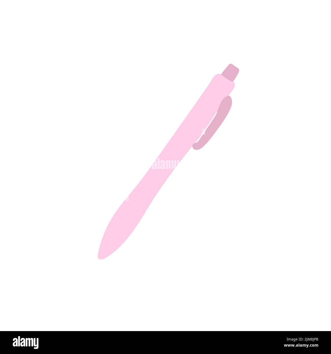 Illustration of a pink color pen on a white background Stock Vector ...