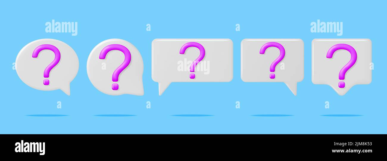 3D Set of Speech bubble with Question Mark Stock Vector Image & Art - Alamy