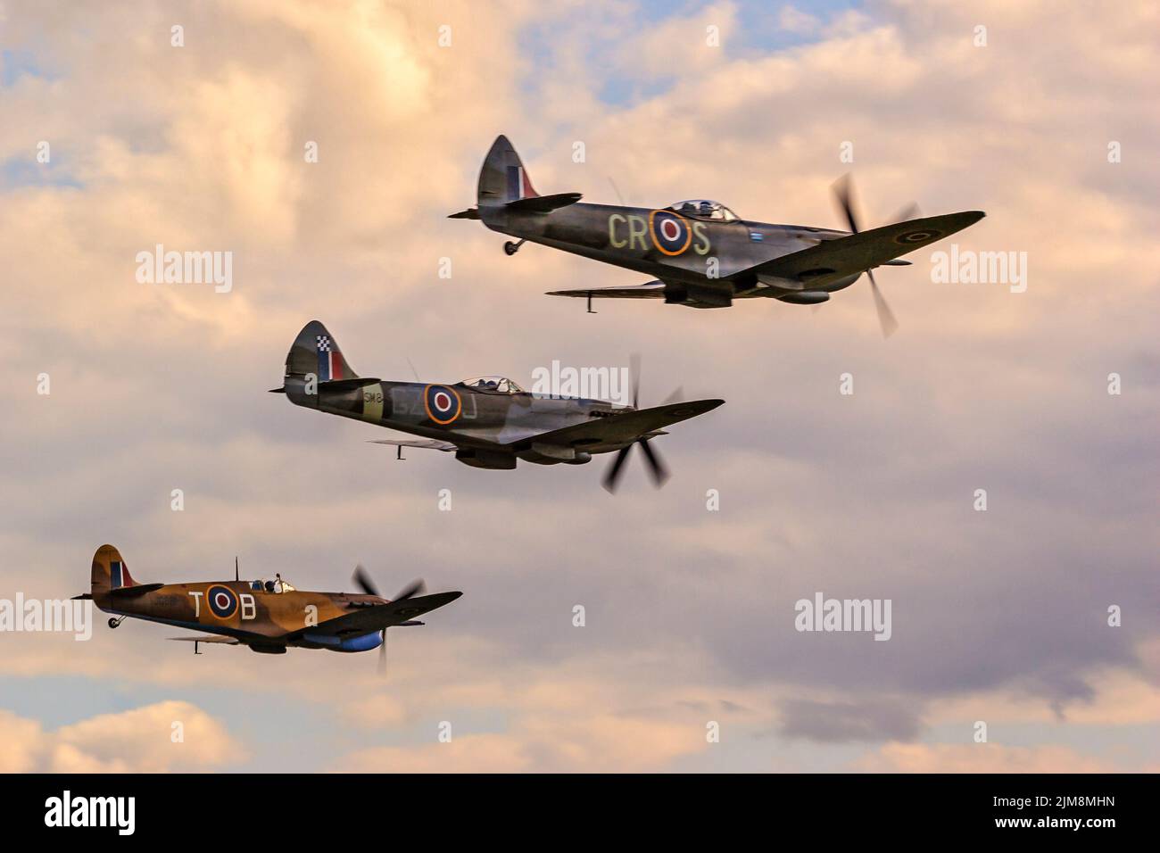 Aircraft Supermarine Spitfires In Formation Duxfor Stock Photo - Alamy