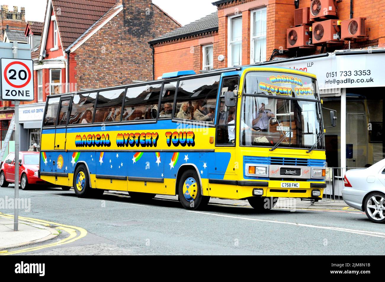 Beatles magical mystery tour bus Stock Photo - Alamy