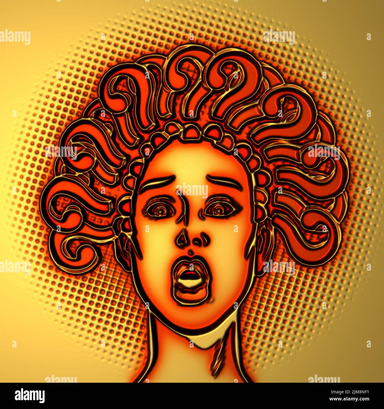 Hair made up of question marks Stock Photo - Alamy