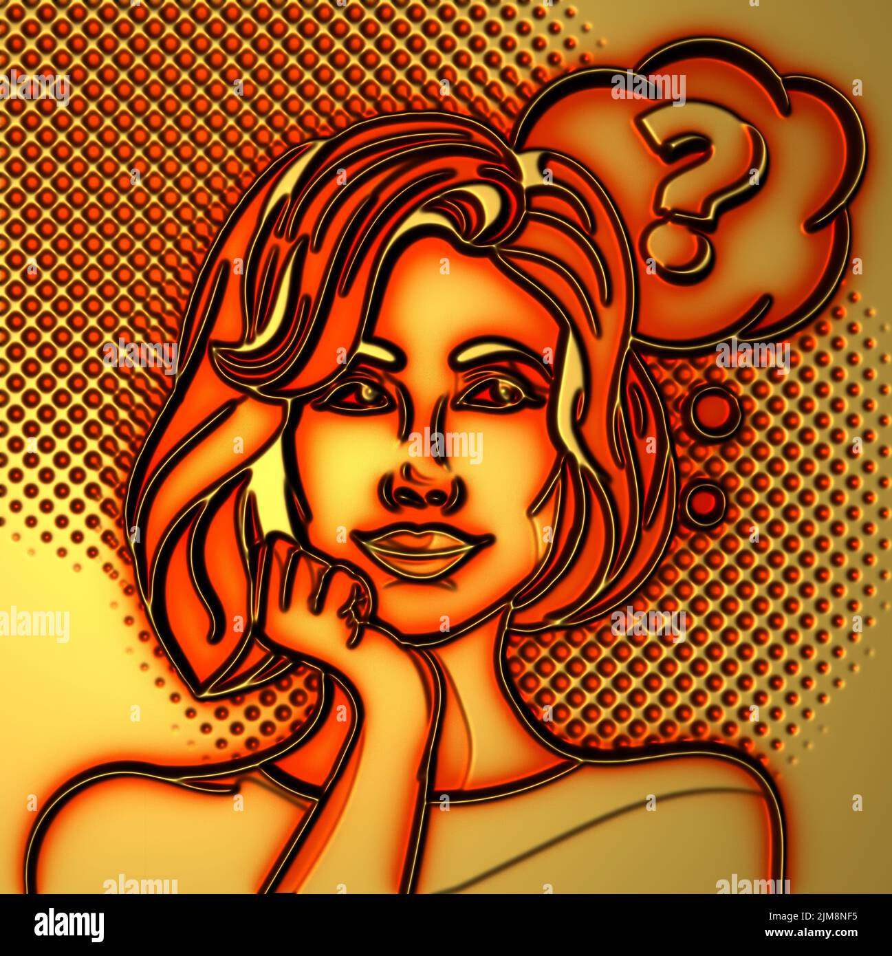 A lady in deep thought Stock Photo - Alamy