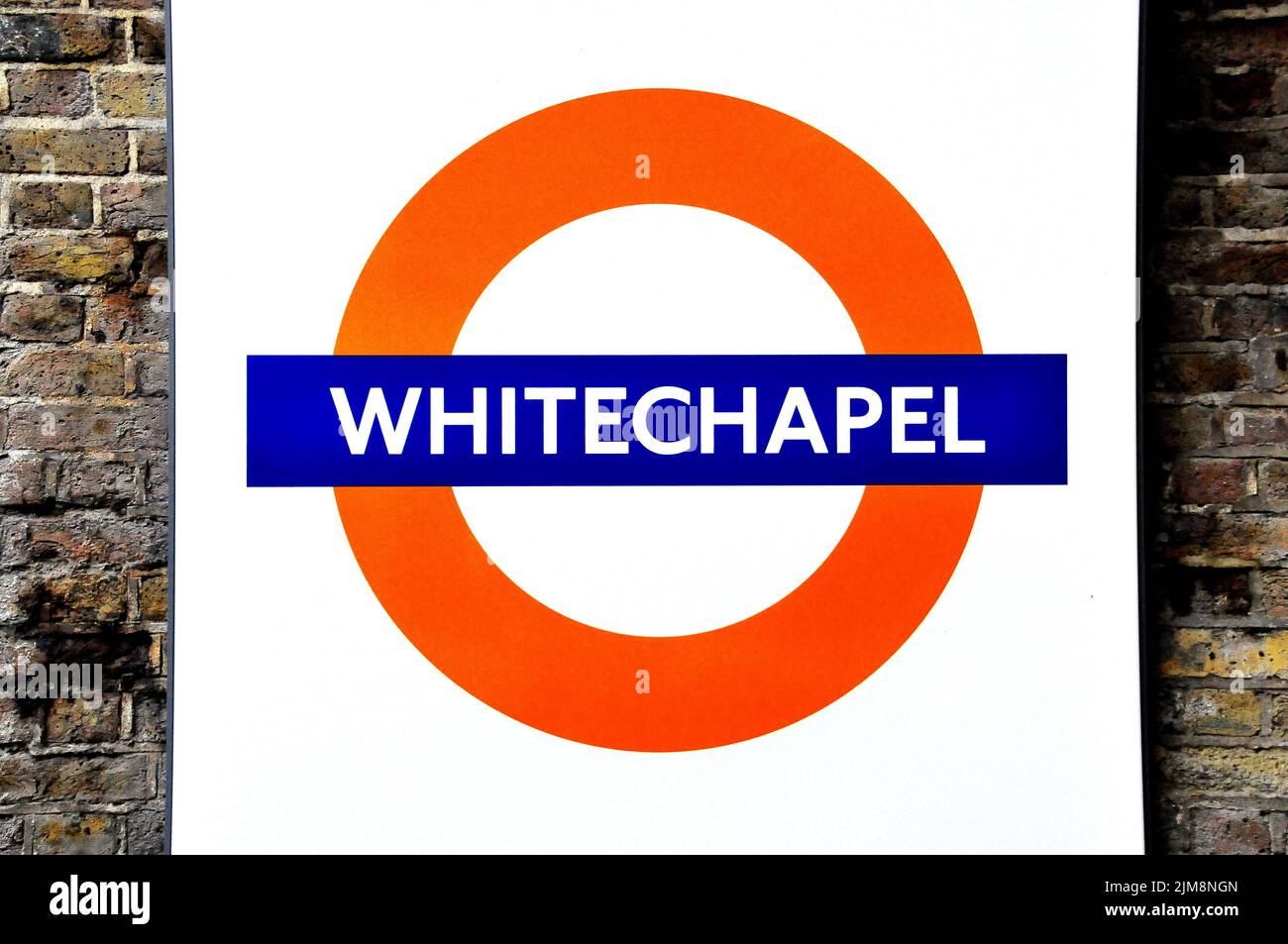 Whitechapel station sign Stock Photo - Alamy
