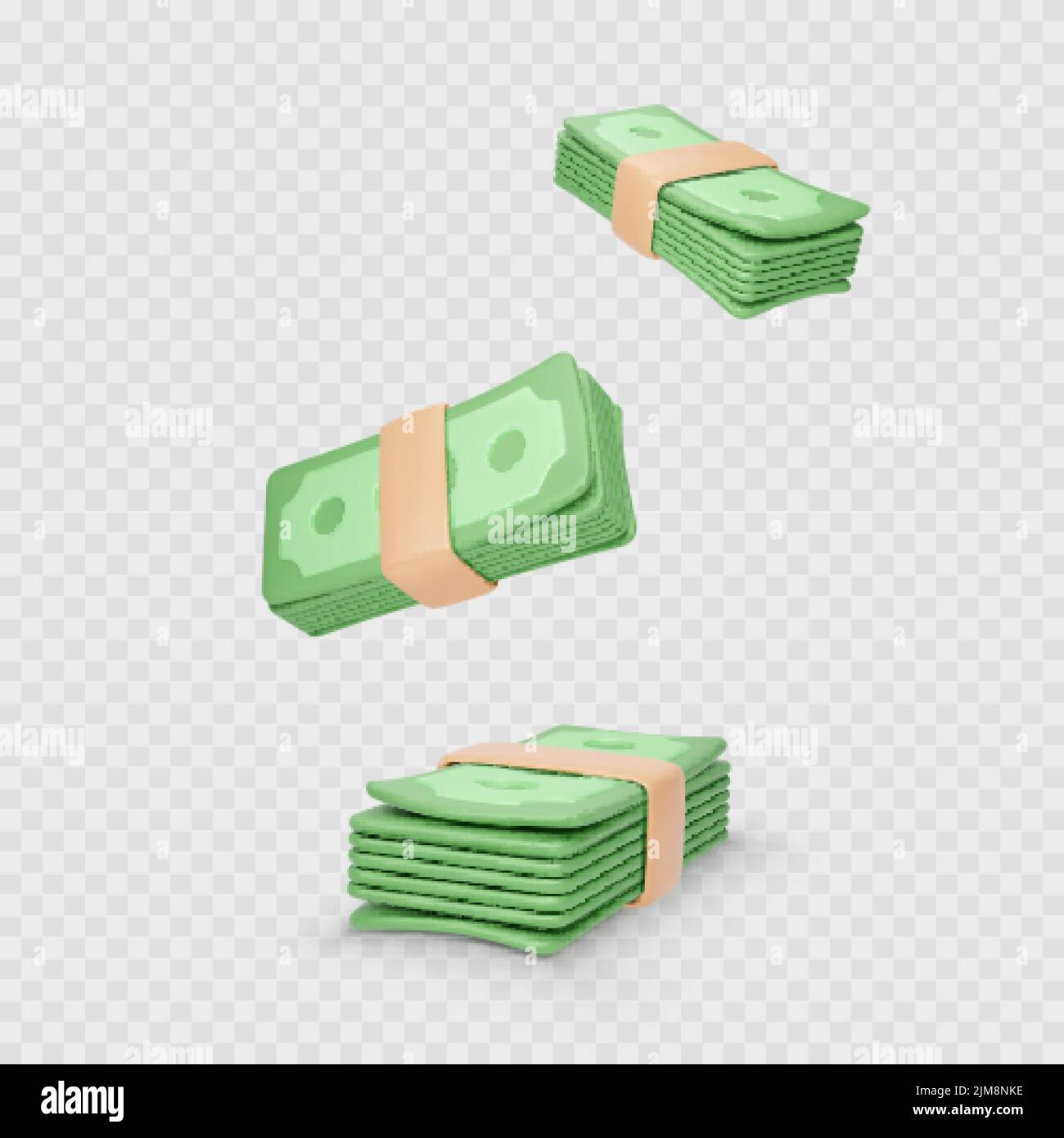 Stack of money. Green dollar bundle. Paper Currency in cartoon ...