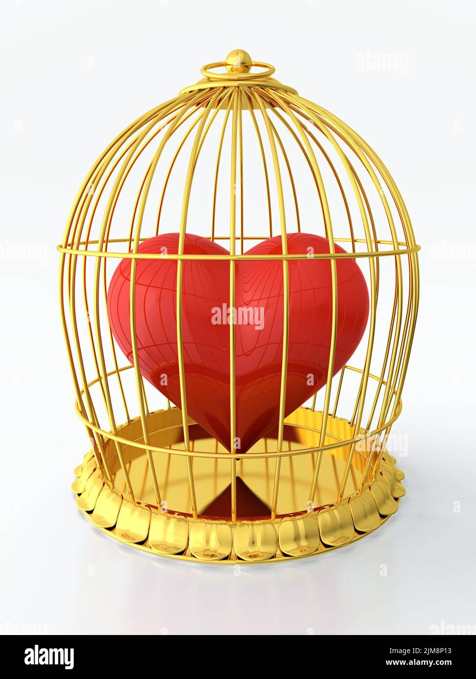 Heart in golden cage Stock Photo - Alamy