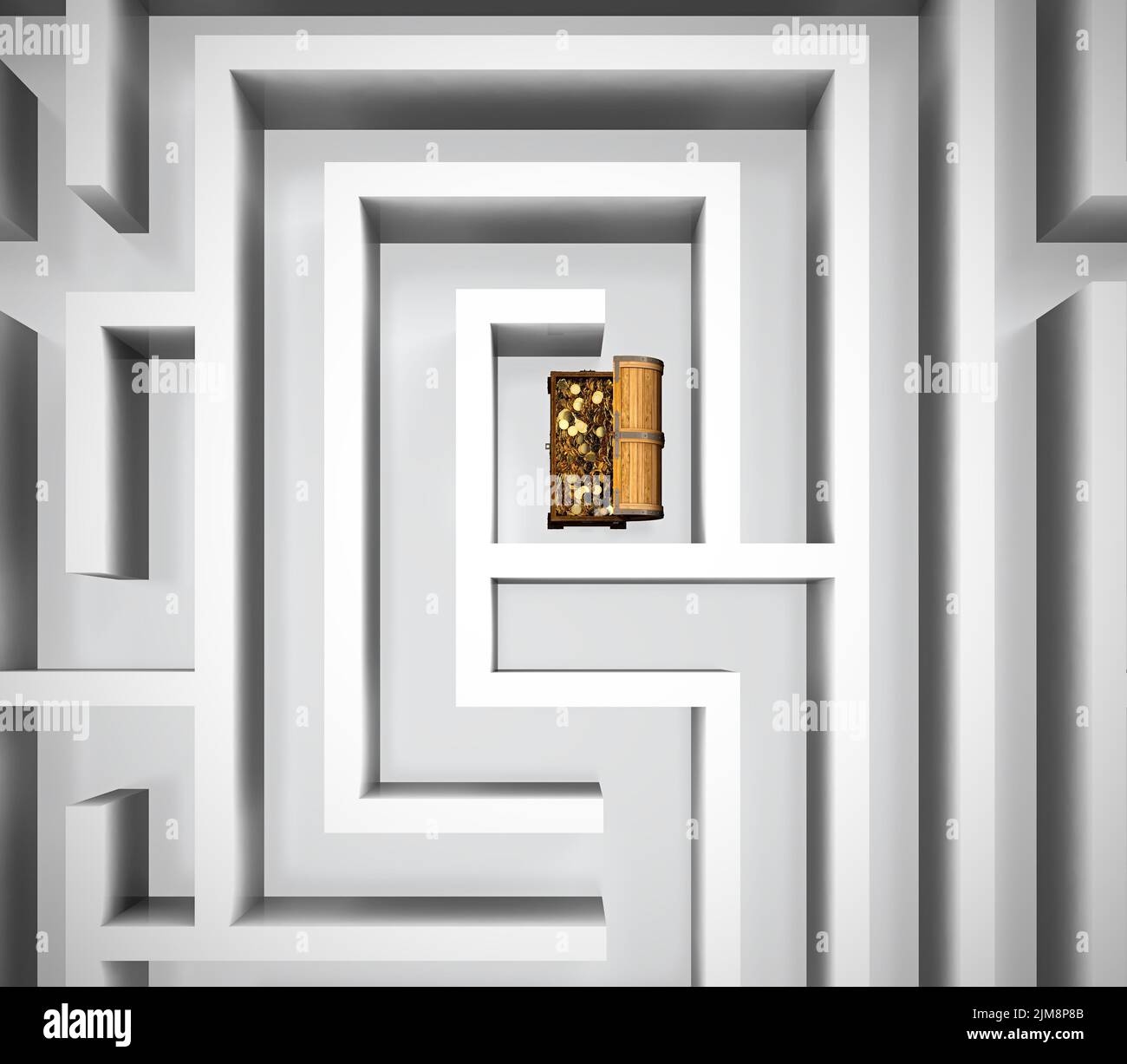 Maze with treasure Stock Photo - Alamy