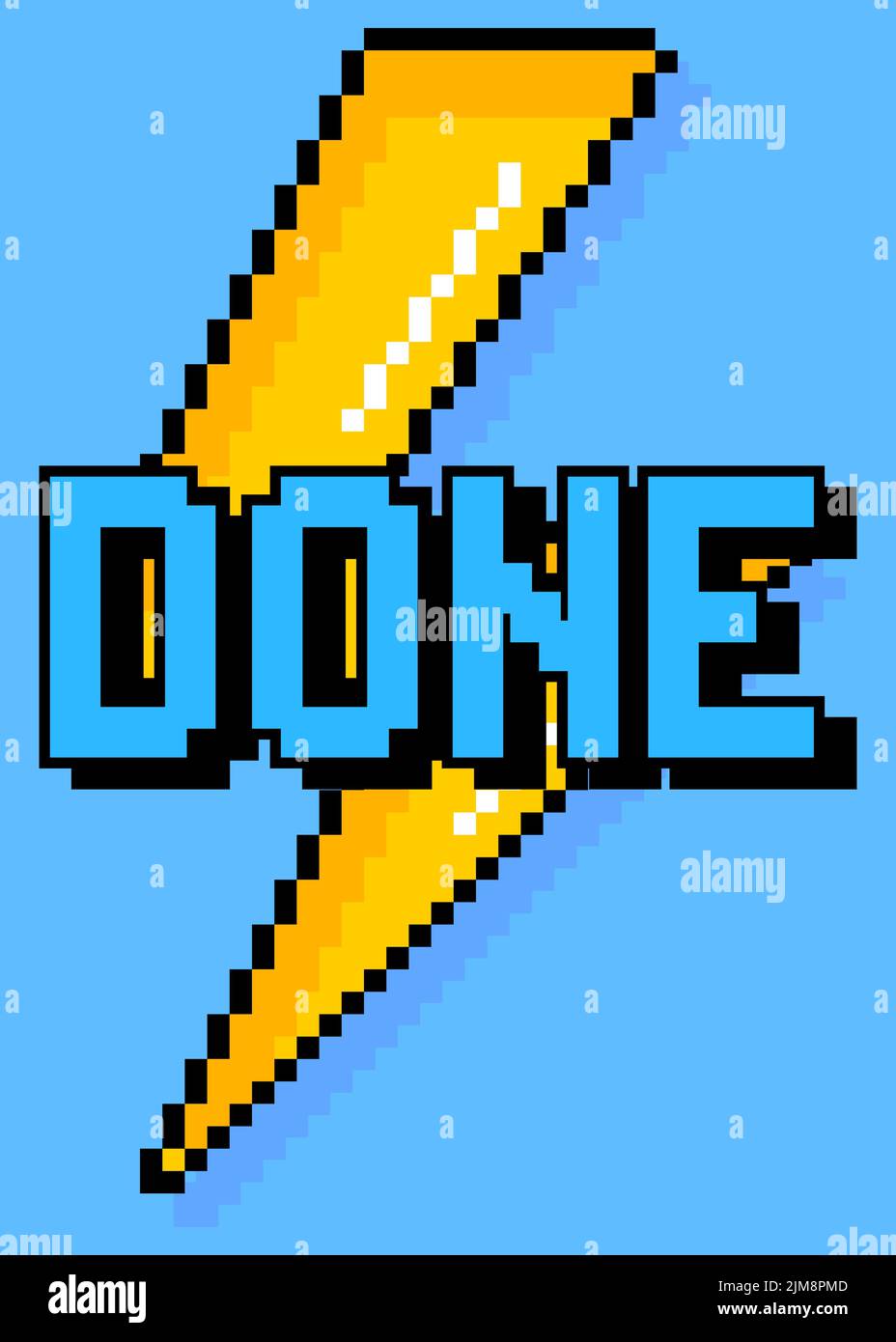 Done text with Checkmark. Pixelated word with geometric graphic ...