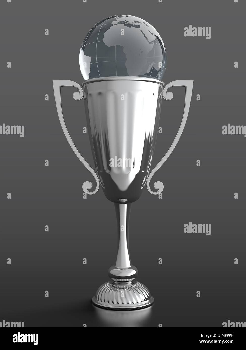 Trophy cup with glass globe Stock Photo - Alamy