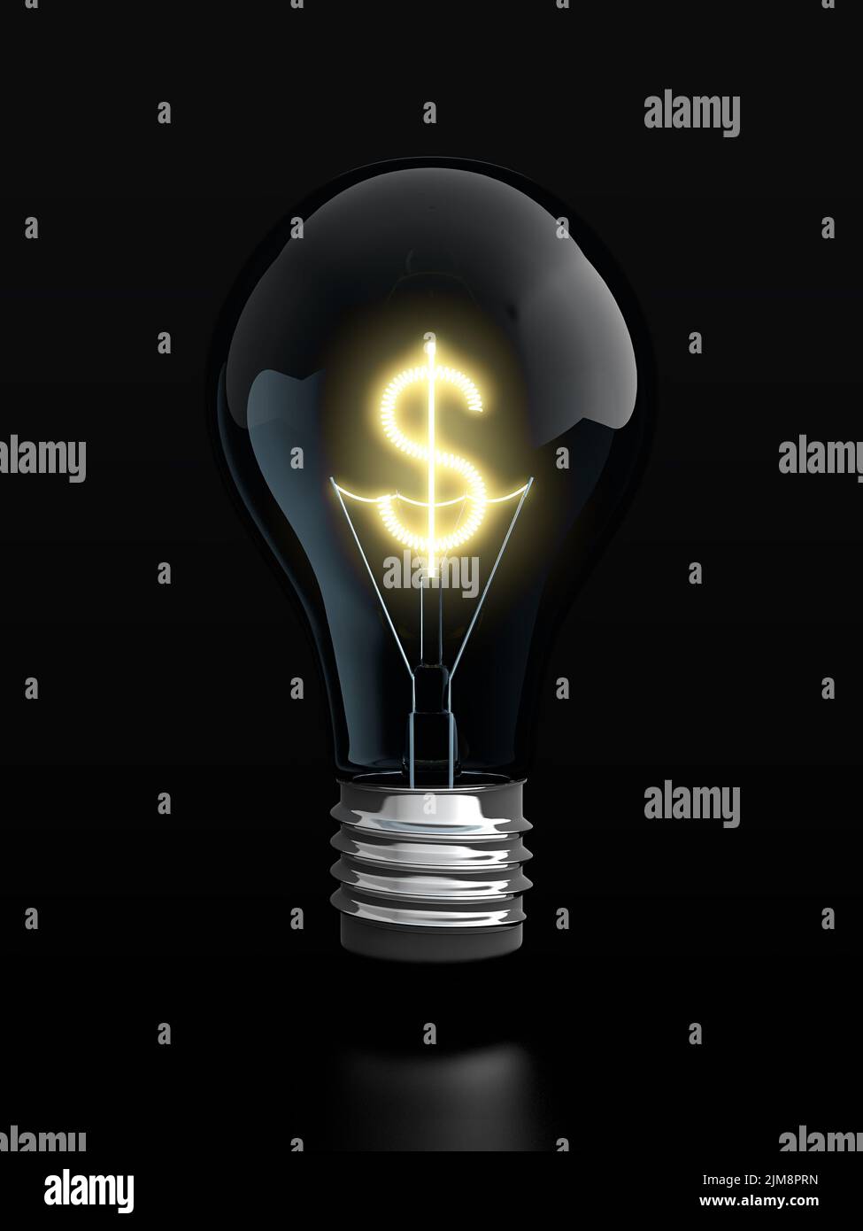 Light bulb with glowing dollar sign inside Stock Photo - Alamy