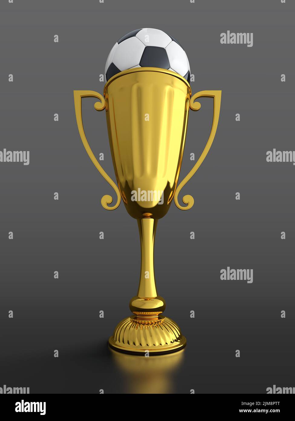 Trophy cup with soccer ball Stock Photo - Alamy