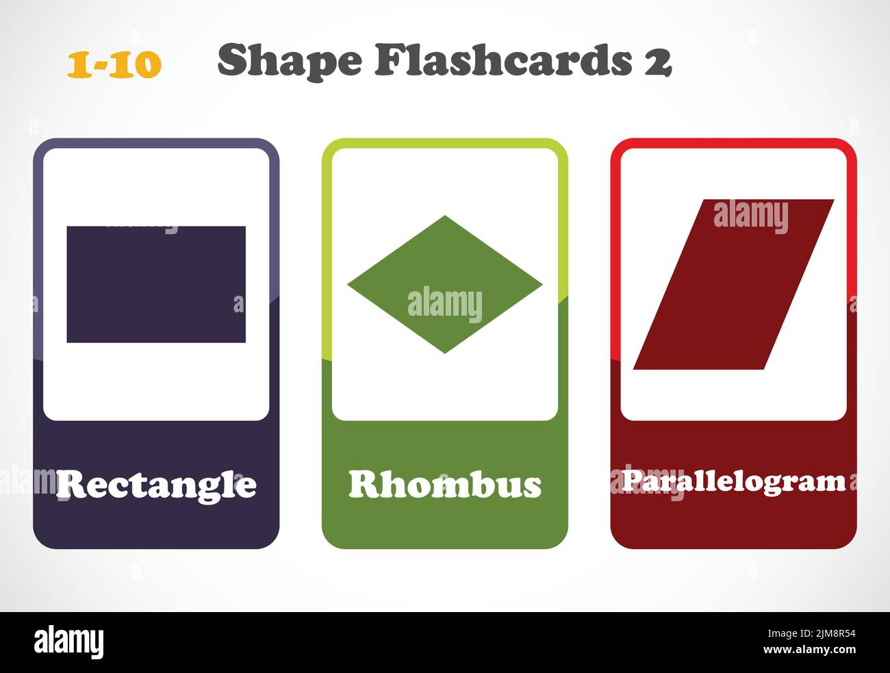 Geometric shapes flashcards for kids. Educational material for children ...