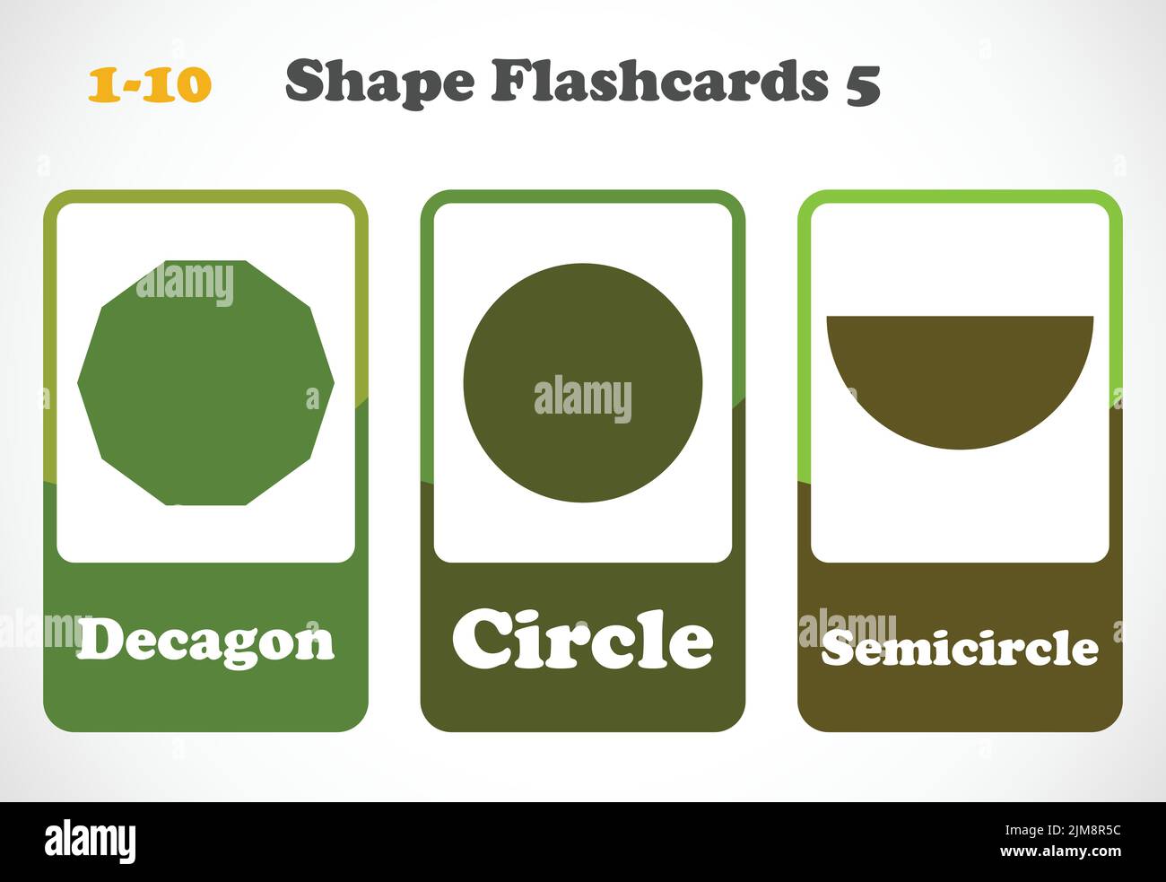 Geometric shapes flashcards for kids. Educational material for children ...