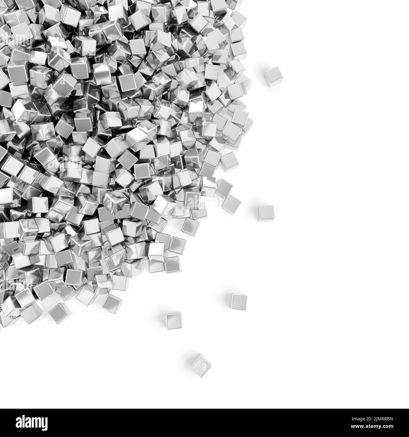 Heap of silver cubes Stock Photo - Alamy