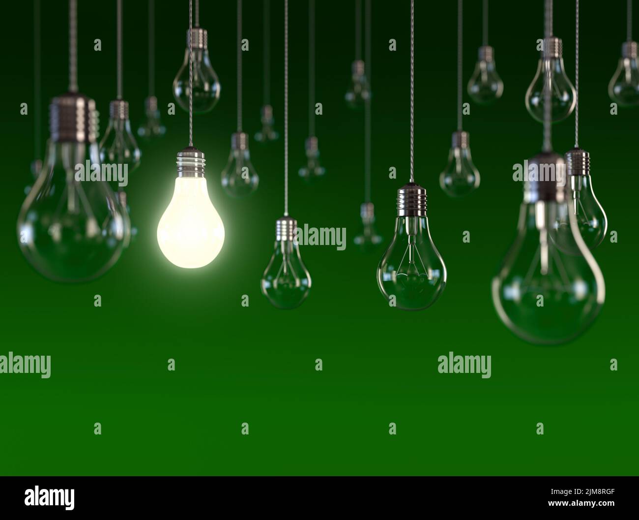Render green light bulb hi-res stock photography and images - Alamy