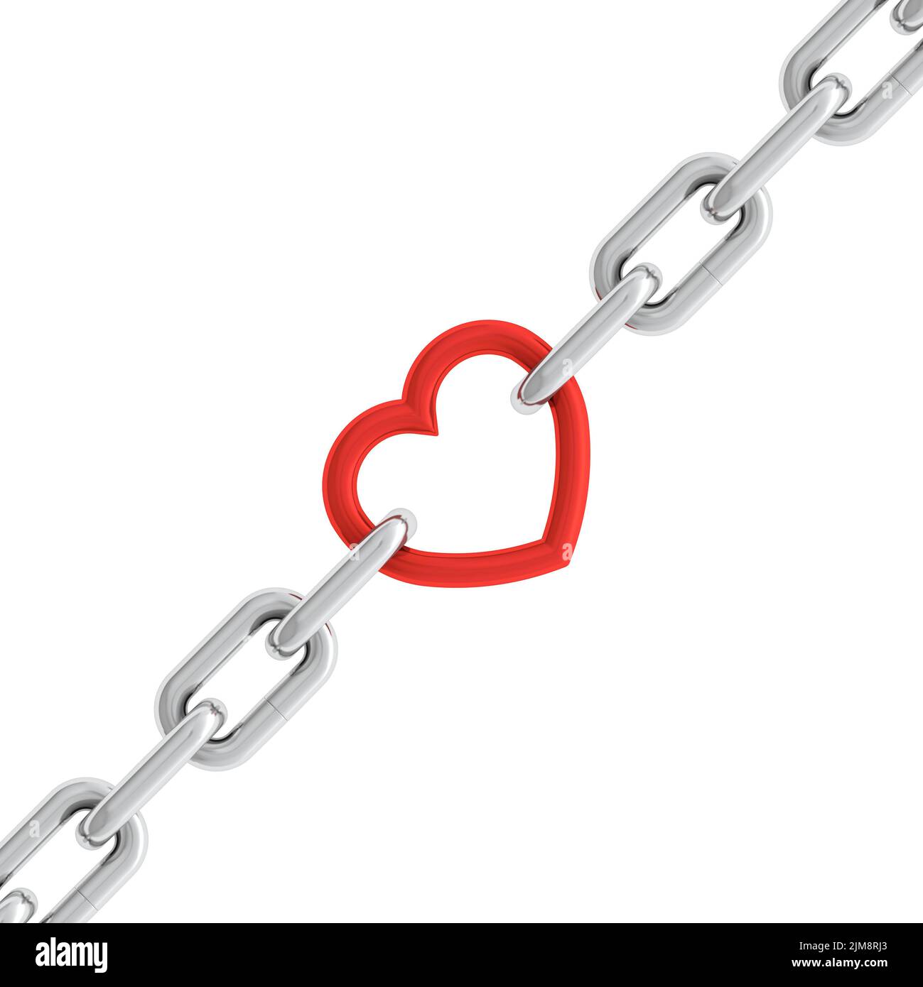 Chain with heart Stock Photo - Alamy