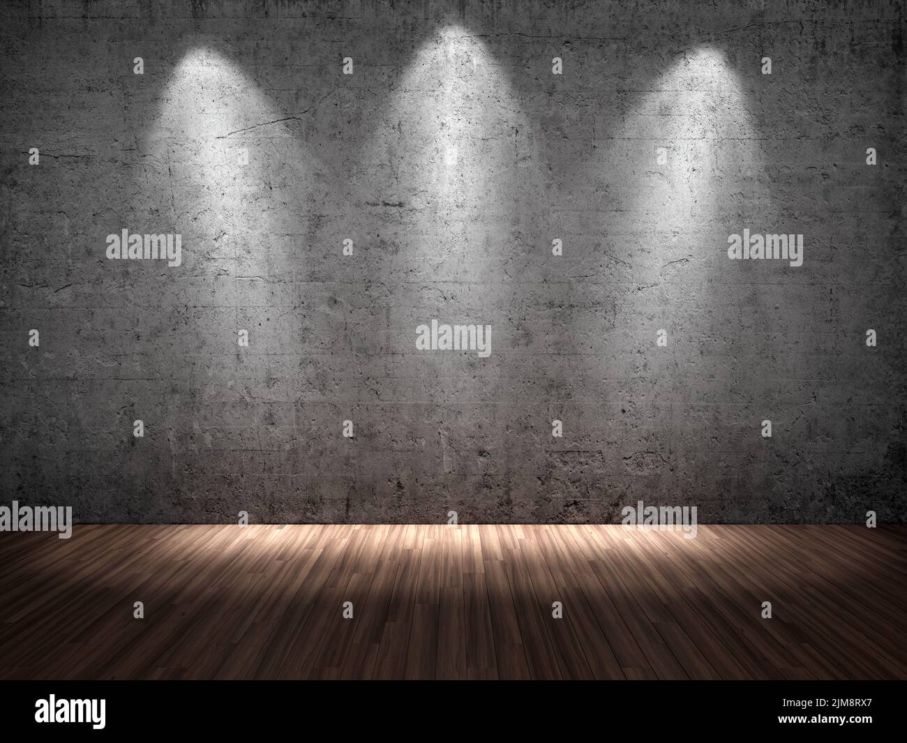 Concrete studio room with spotlights hi-res stock photography and ...