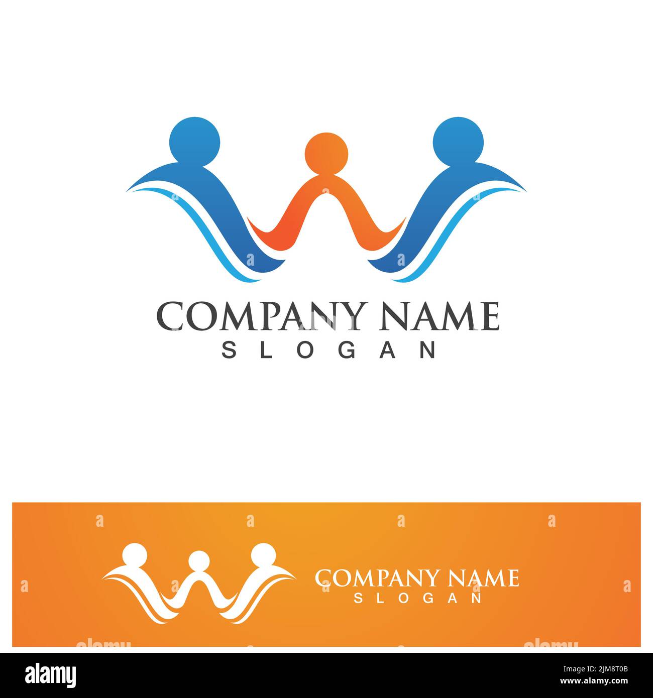 W Letter community poeple Logo Business Template Vector icon Stock ...