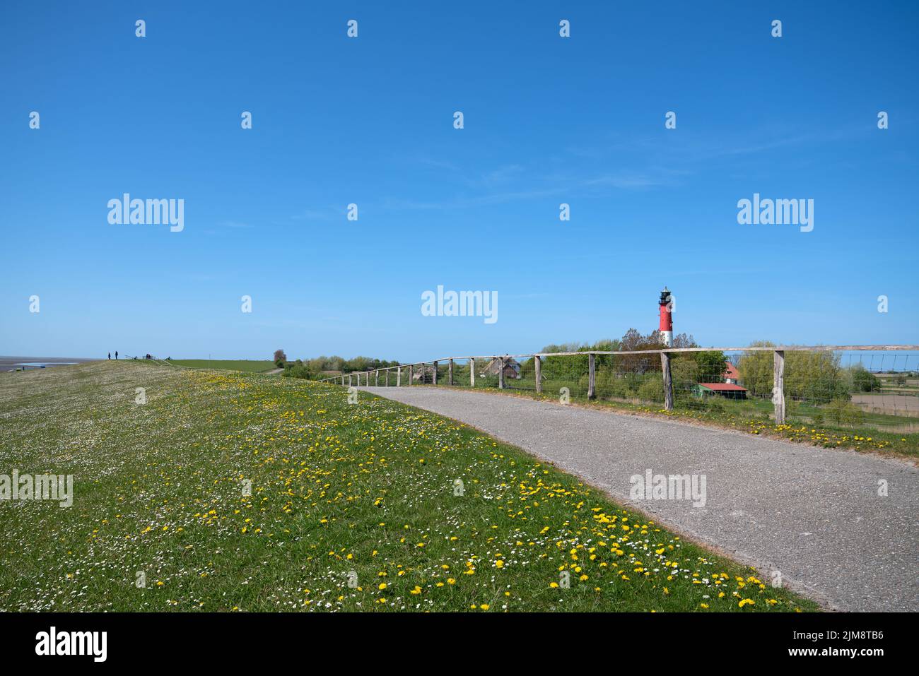 Panoramic image of the landscape along the dikes of Pellworm, North ...