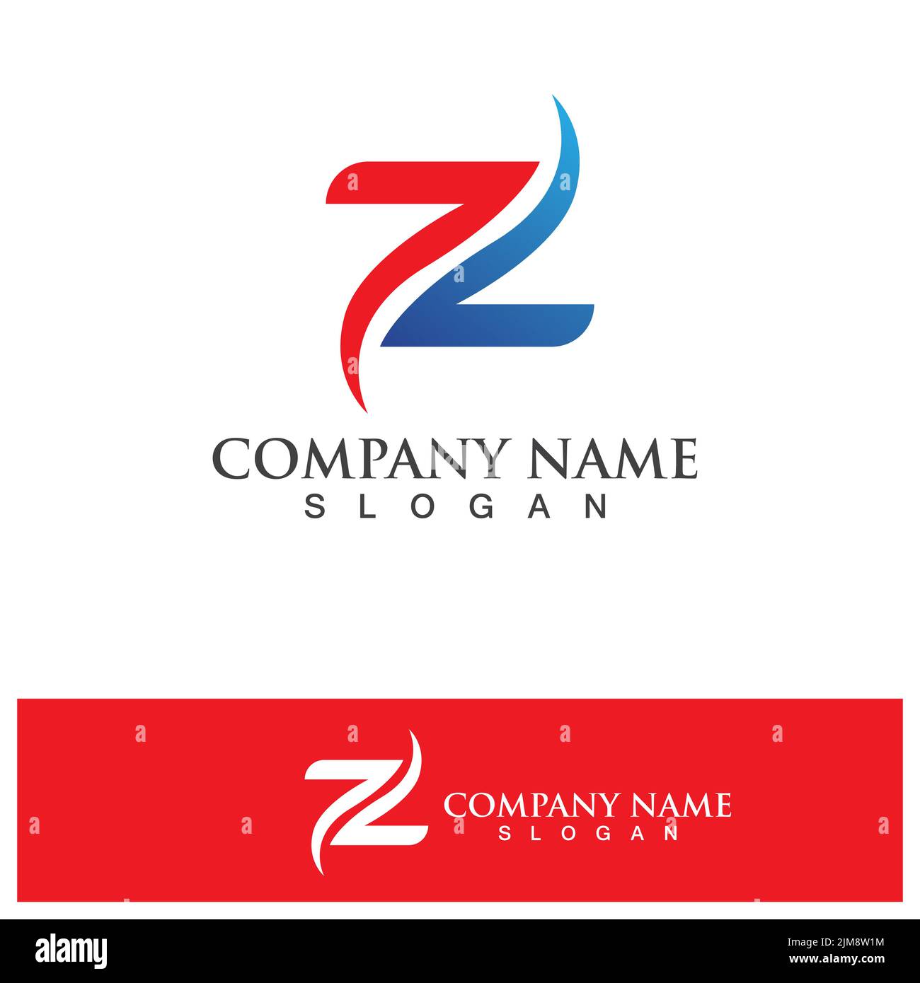 Letter Z number 2 logo icon vector illustration design template Stock ...