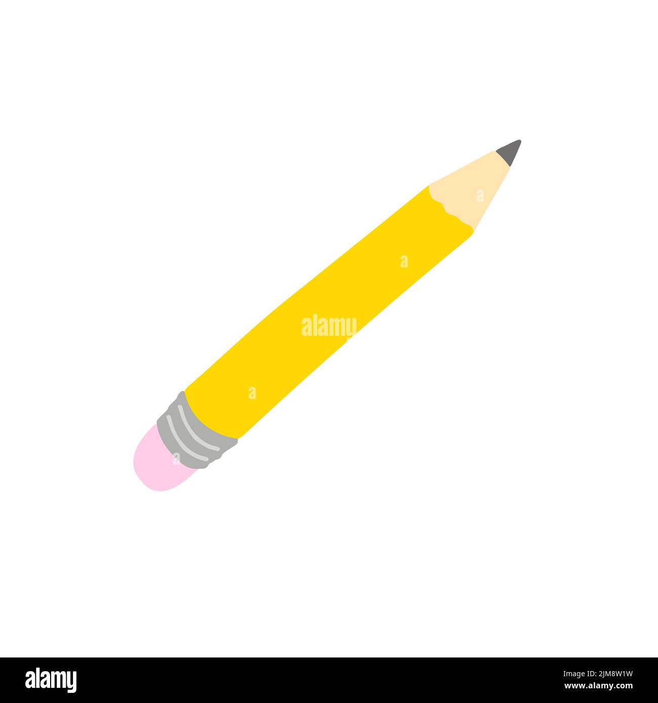 Illustration graphite yellow pencil on isolated on white background ...