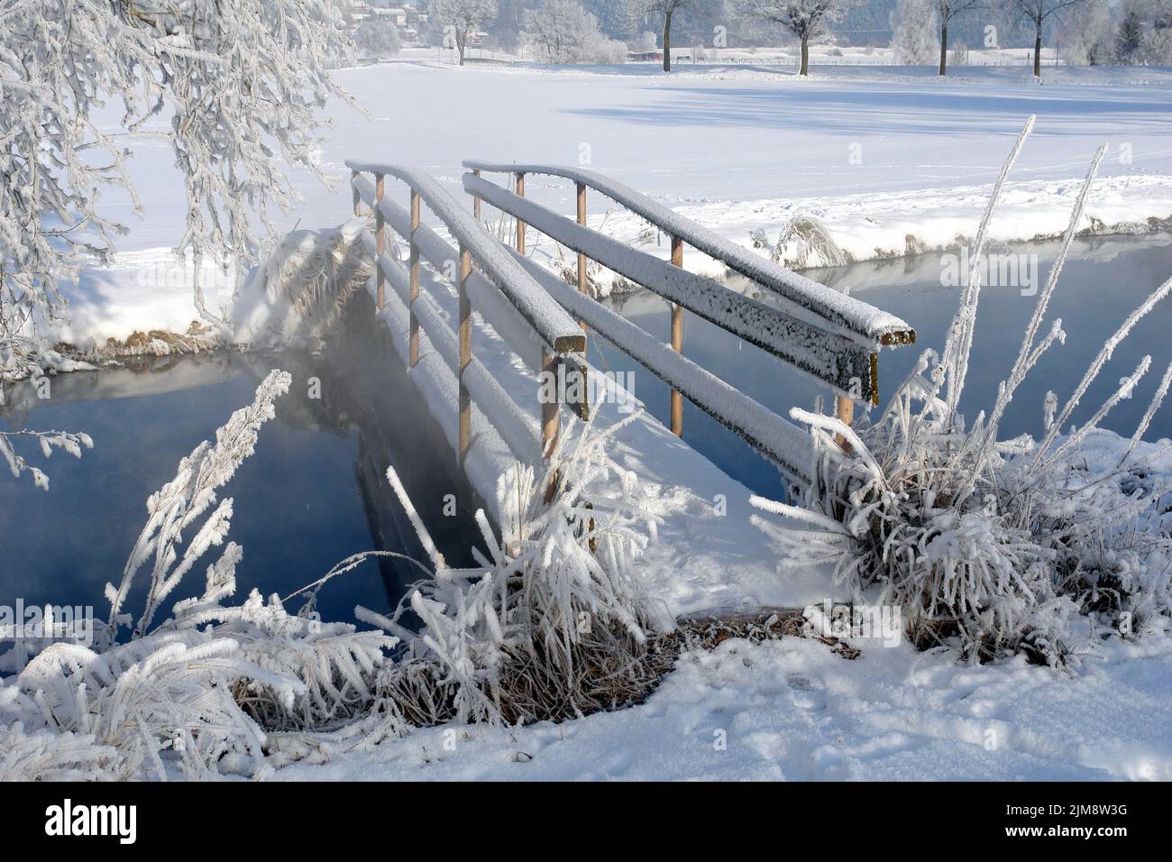 Bridge in winter Stock Photo - Alamy