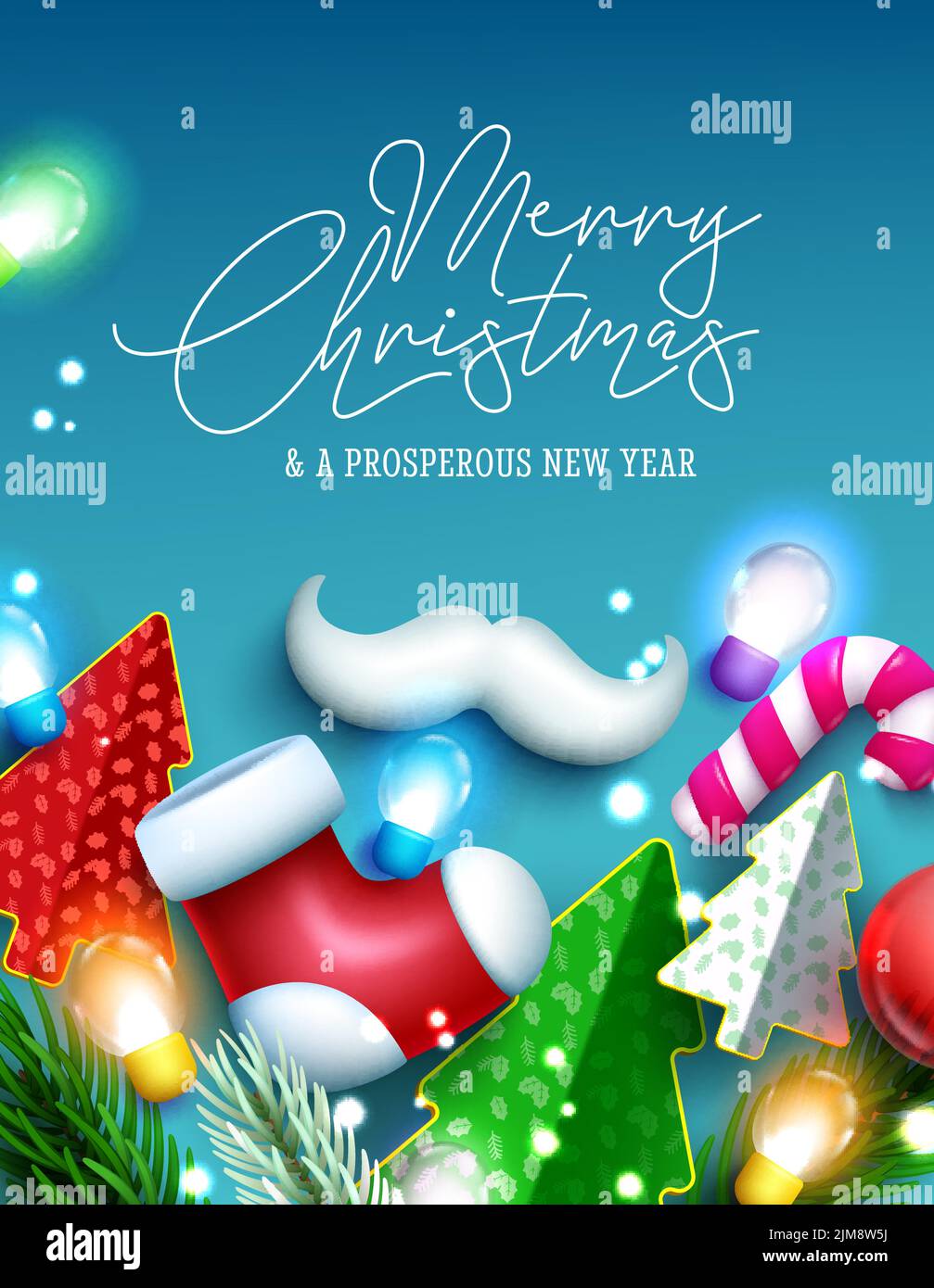 Christmas season vector poster design. Merry christmas text with ...