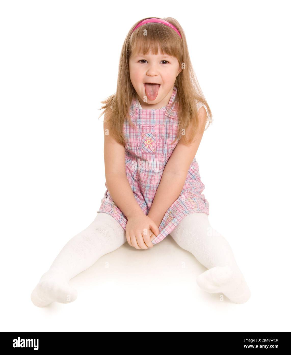 The little girl isolated on white Stock Photo - Alamy