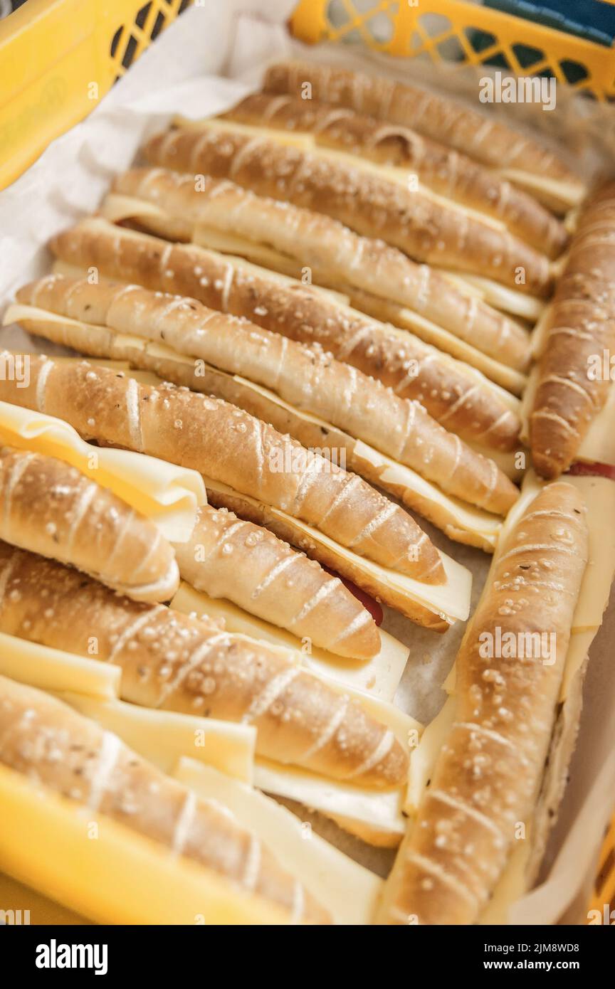 Salt Sticks filled with Cheese Stock Photo - Alamy