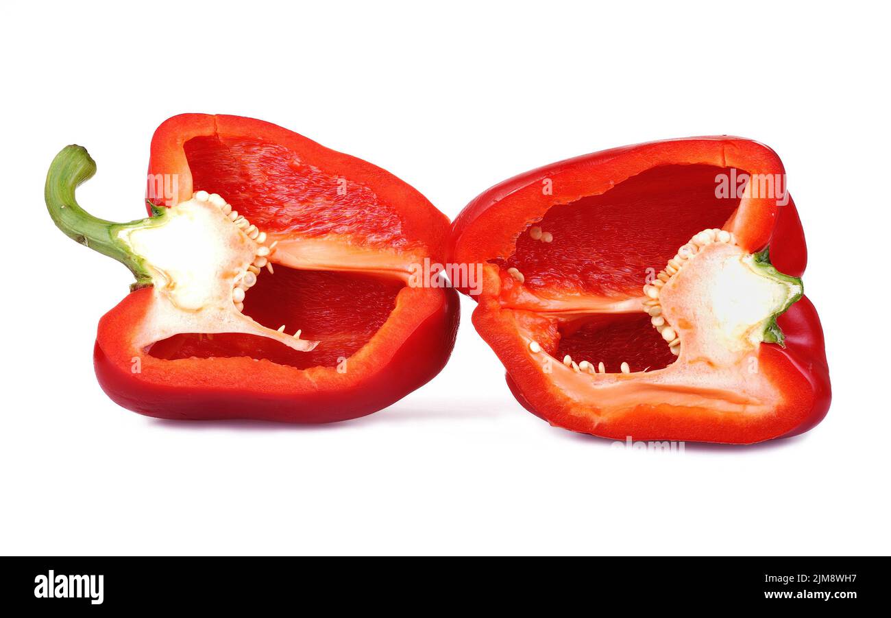 Red Bell Pepper cut Stock Photo - Alamy