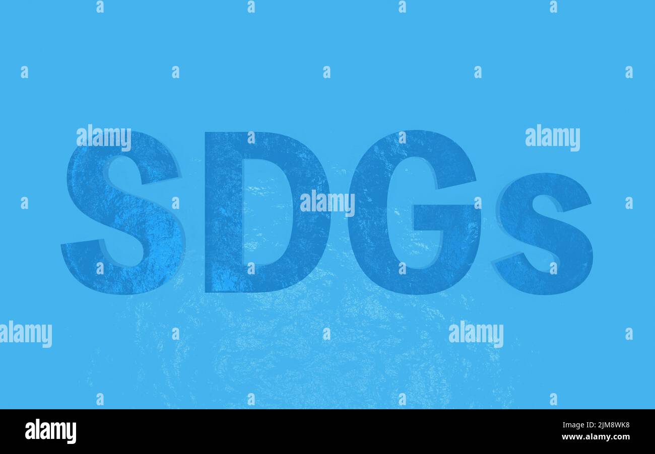 3DCG SDG letters and images of water, environmental protection and ...