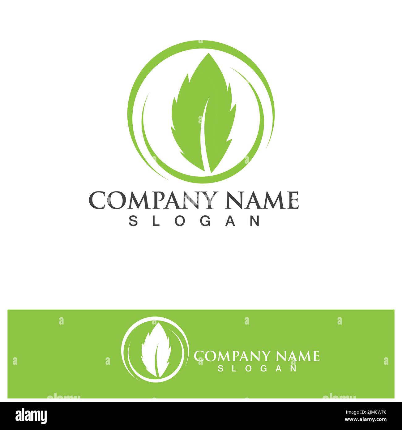 Eco Energy Vector Logo with leaf symbol. Green color with flash or ...